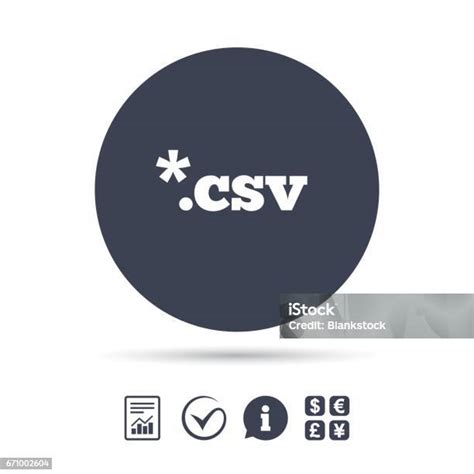 파일 문서 아이콘을 클릭합니다 Csv 다운로드 버튼을 클릭합니다 0명에 대한 스톡 벡터 아트 및 기타 이미지 0명 개념