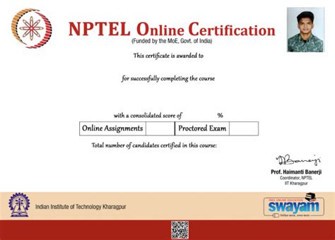 nptel certificate format pdf