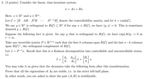 Points Consider The Linear Time Invariant Chegg