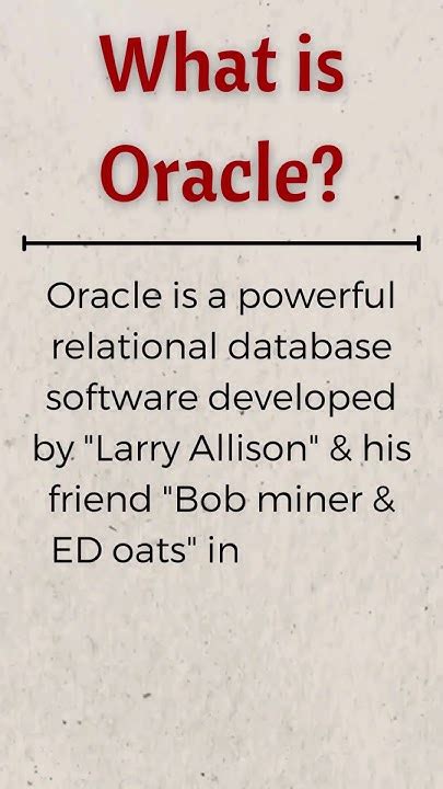 What Is Oracle Oracle Shorts Youtube