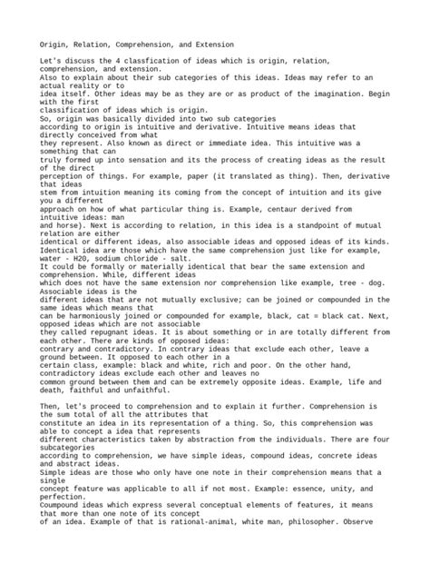 4 Classification Of Ideas Pdf Idea Concept