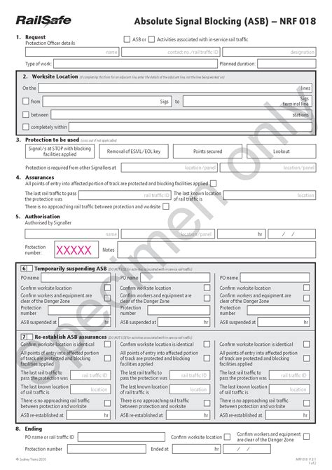 Npr 018 Using An Absolute Signal Blocking Asb Form Railsafe