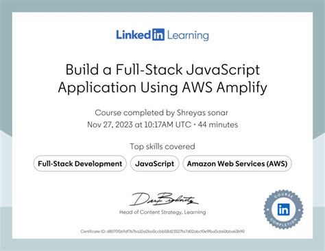 Shreyas Sonar On Linkedin Certificate Of Completion