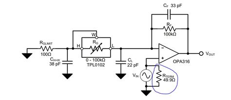 Opa316 Use Of Resistor In Parallel With The Input Signal Op Amp