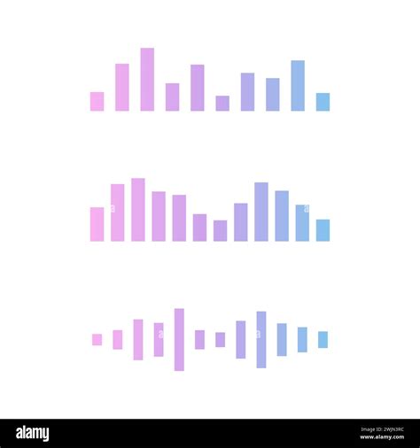 Sound Wave Simple Design Element Set Vector Audio Levels Symbol