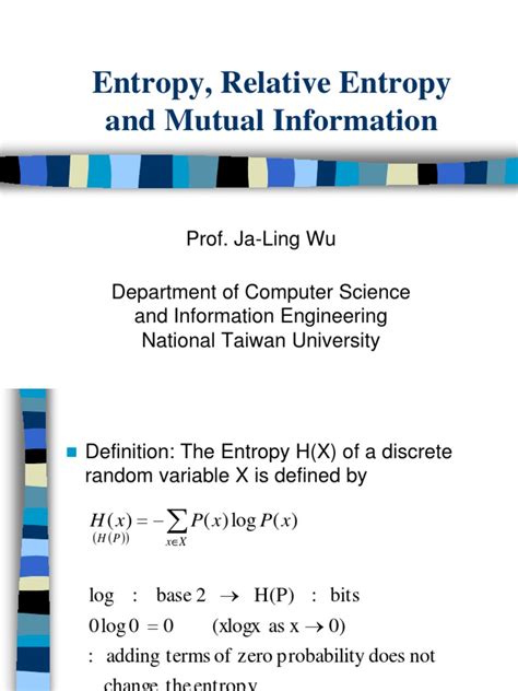 Information Theory Entropy Relative Entropy Pdf Stationary Process Mathematical Analysis