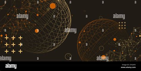 Abstract Scientific Background Using Wireframe Sphere And Plexus Effect