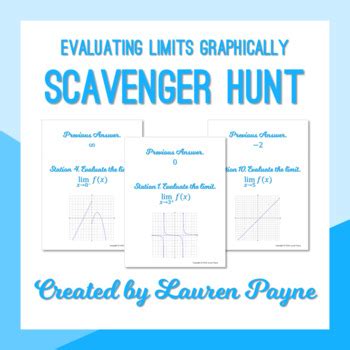 Evaluating Limits Graphically Scavenger Hunt By Lauren Payne TpT