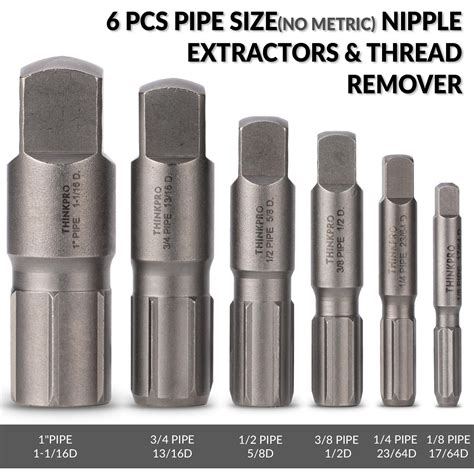 Thinkpro 6 Piece Pipe Extractor Set 1 8 Pipe To 1 Inch