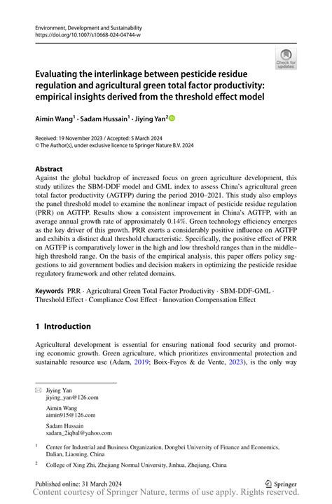 Evaluating The Interlinkage Between Pesticide Residue Regulation And