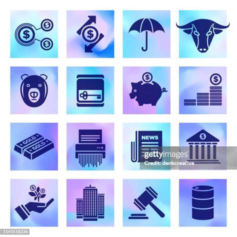 Commodity Prices Currency Holographic Style Vector Icon Set High Res