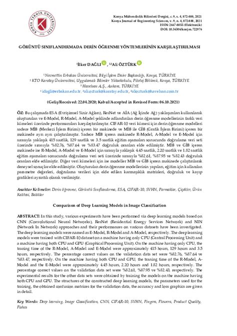 Pdf Comparison Of Deep Learning Models In Image Classification