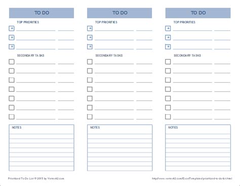 Prioritized To Do List Template