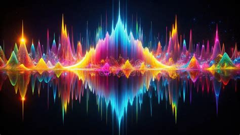 Dynamic Double Exposure Sound Wave Visualization A Vibrant Abstract Audio Spectrum For Modern
