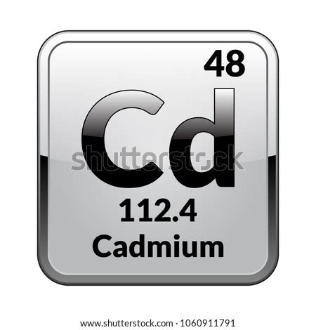 Cadmium Symbol Chemical Element Periodic Table On Stock Vector Royalty Free