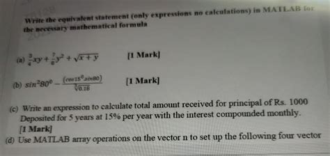 Solved Write The Equivalent Statement Only Expressions No