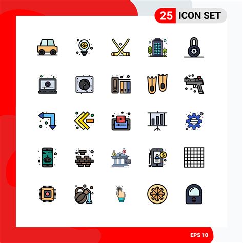 User Interface Pack Of 25 Basic Filled Line Flat Colors Of Control