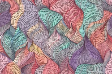 Seamless Abstract Hand Drawn Waves Pattern Wavy Background Stock