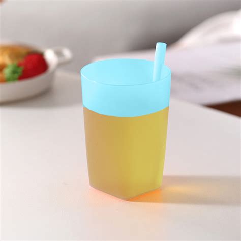 Inerposs Fresh Candy Color Plastic Self Contained Straw Cup Integrated