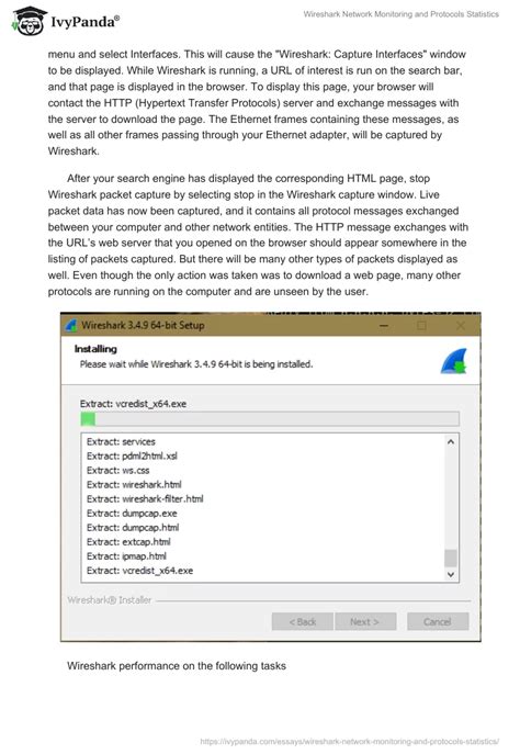wireshark network monitoring and statistics 1373 words essay example