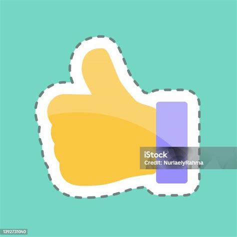 스티커 라인은 엄지 손가락을 잘라 교육 기호에 적합합니다 편집 가능한 간단한 디자인 디자인 템플릿 벡터 간단한 기호 그림 가상