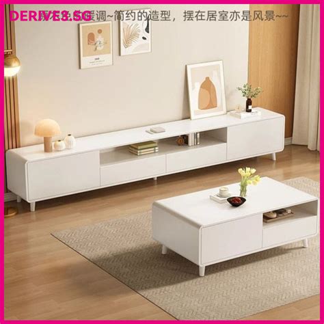 Tv Cabinet Console Solid Wood Dustproof Walnut Color Drawer Cabinet