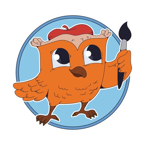 Иллюстрация Маскот для художественной школы в стиле 2d Cg