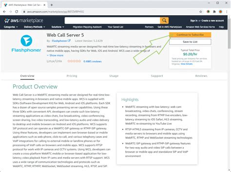 amazon ec2 support in web call server flashphoner streaming and calls
