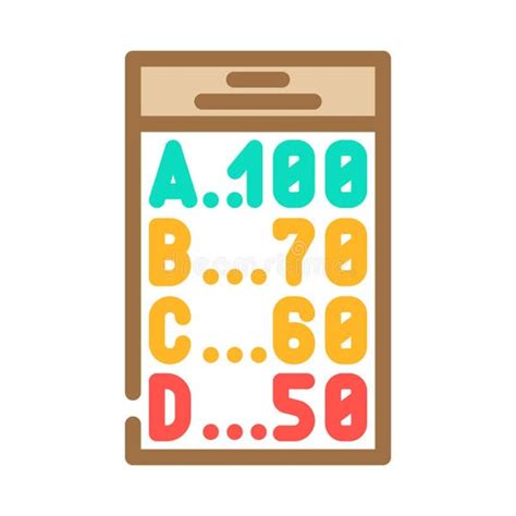 Grading System Education Platform Color Icon Vector Illustration Stock