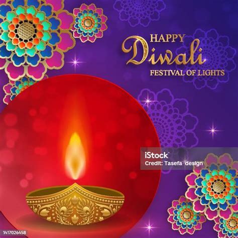 해피 디왈리 벡터 일러스트레이션 축제 디왈리와 디파왈리 카드 인도의 빛의 축제 기도하기에 대한 스톡 벡터 아트 및 기타 이미지 기도하기 꽃무늬 디야 램프 Istock