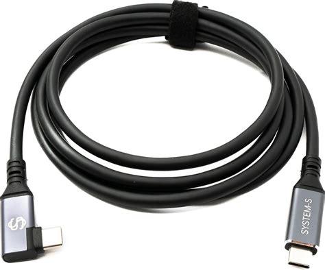 System S Usb4 150 Cm Kabel Typ C Stecker Zu Stecker Winkel 40 Gbit S 240 W Usb 4 0 Kabel Adapter