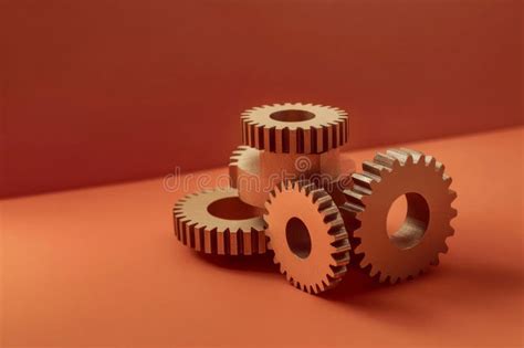 Stack Of Gears With One Of Them Being Slightly Larger Than The Others Stock Illustration