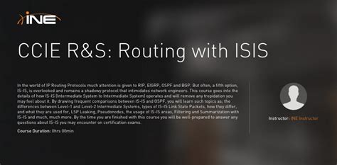 [offer] ine ccie rands routing with isis ccie enterprise