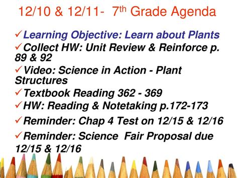 12 10 And 12 11 7th Grade Agenda Learning Objective Learn About Plants Ppt Download