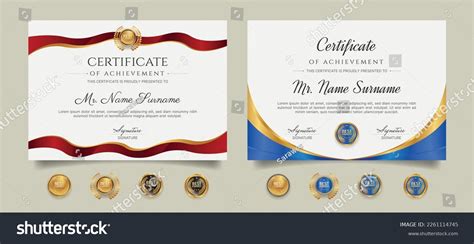 Set Certificates Border Template Badges Stock Vector Royalty Free