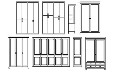 Various Designs Of Cupboard Cad Blocks In Autocad 2d Drawing Cad File Dwg File