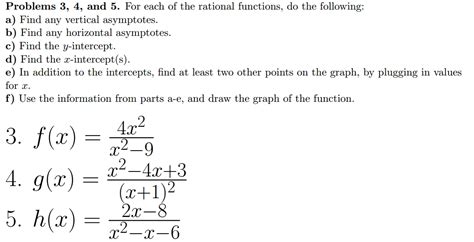 Solved Problems And For Each Of The Rational Chegg