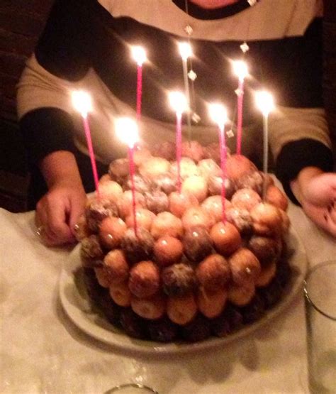 A Doughnut Cake Made With Tim Hortons Timbits Cute And Yummy Need This For Dezmen Next Year