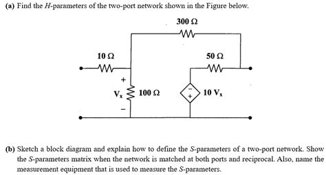 solved a ﻿find the h parameters of the two port network