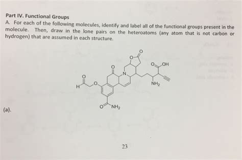 Solved Part IV Functional Groups A For Each Of The Chegg Com