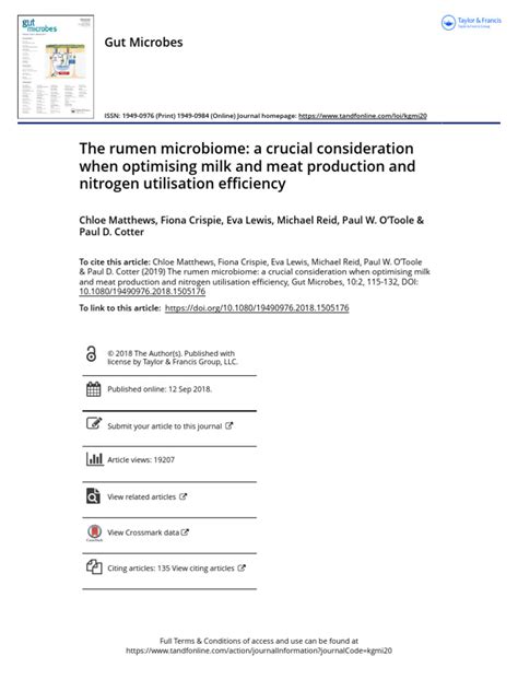 The Rumen Microbiome A Crucial Consideration When Optimising Milk And Meat Production And