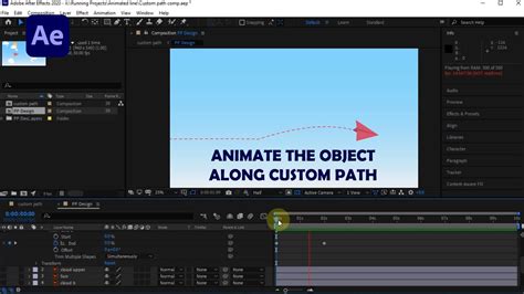 How to Animate The Object Along a Line Path in After Effects - YouTube