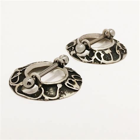 Handmade Silver Nipple Piercing Shields “wild Style” Athumani