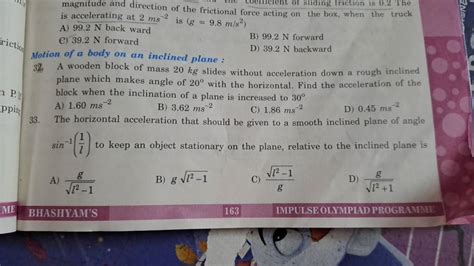 Magnitude And Direction Of The Frictional Force Acting On The Box When T