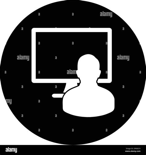 Computer User Icon Rounded Button Style Vector Eps Stock Vector Image