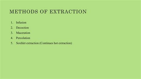 Classical Extraction Methods Ppt