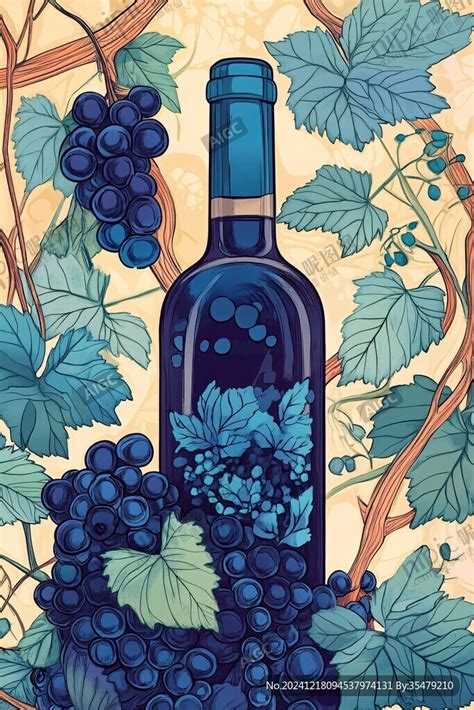 Ai创作图酒瓶插画 葡萄酒包装插画 红酒插画 红酒插画设计 酒包装插画背景 葡萄酒插画 酒类插画 手绘葡萄酒插画 酒包装插画 手绘酿酒葡萄 酒类包装插画 蓝宝石葡萄包装插画 酒品包装插画 酒
