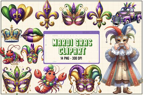 Mardi Gras Sublimation Clipart Graphic By Ds Art · Creative Fabrica