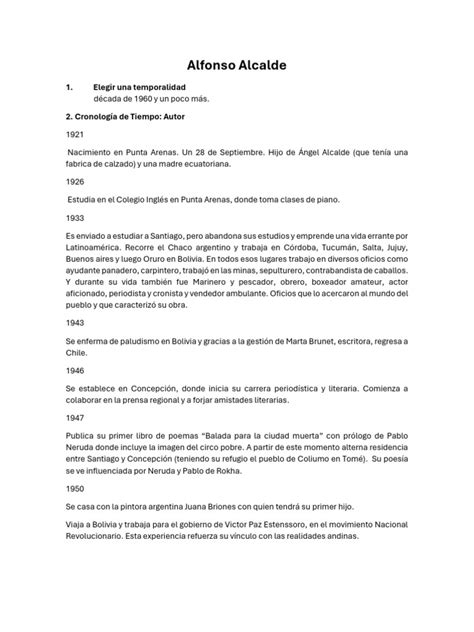 Línea De Tiempo Alfonso Alcalde Caleb Saldivar Leandro Gómez Pdf