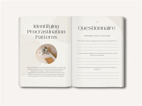 Overcome Procrastination Workbook Editable Template Productivity Tool